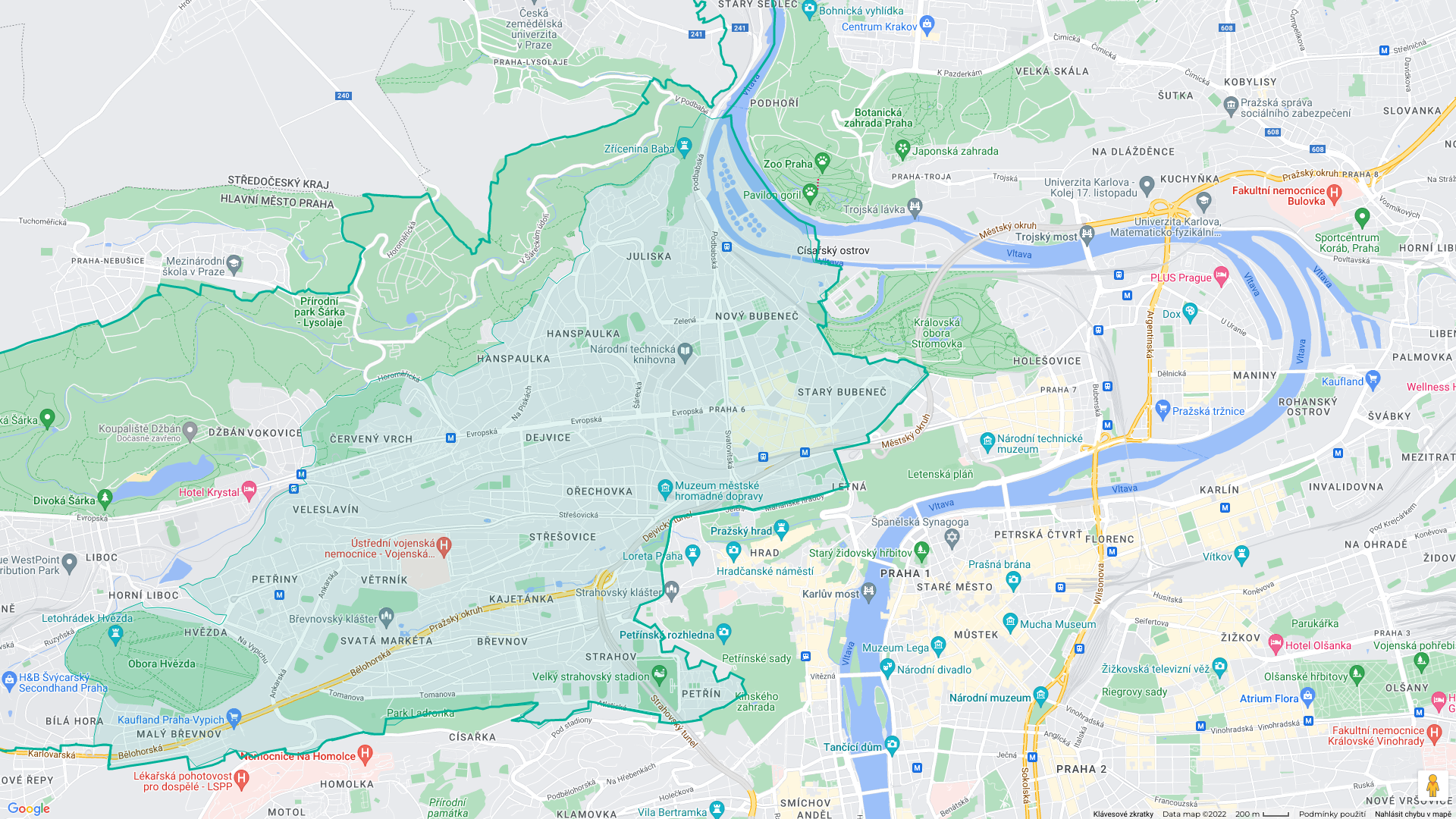 Geoportál Praha 6 :: Ochranné pásmo PR
