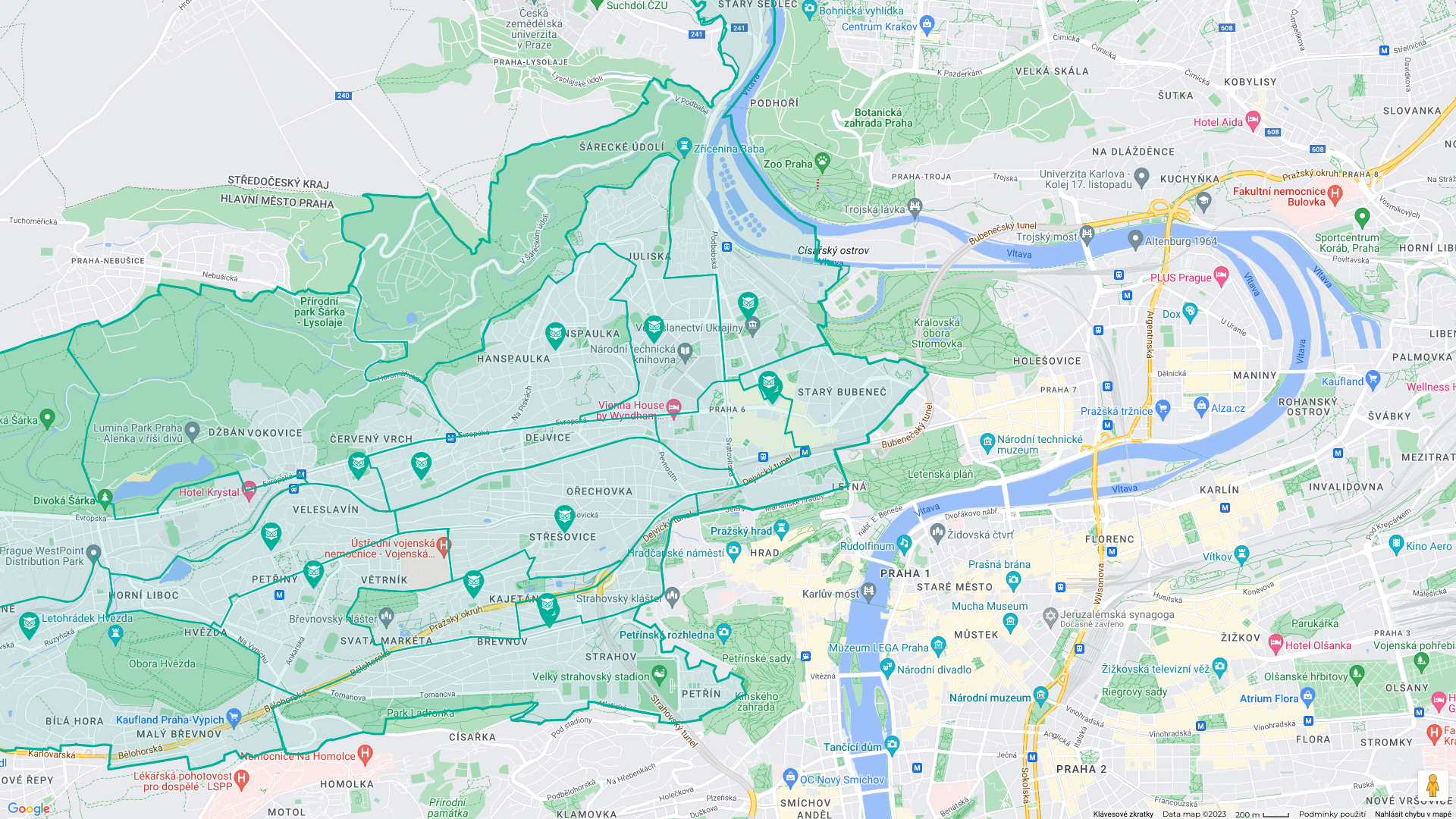 Geoportál Praha 6 :: Spádové oblasti ZŠ